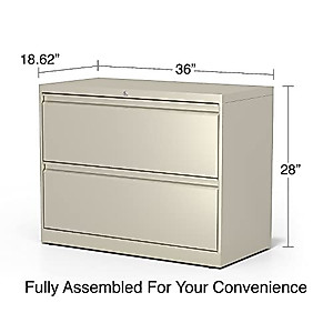 Staples 870391 Commercial 2-Drawer Lateral File Cabinets 36-Inch Wide Putty