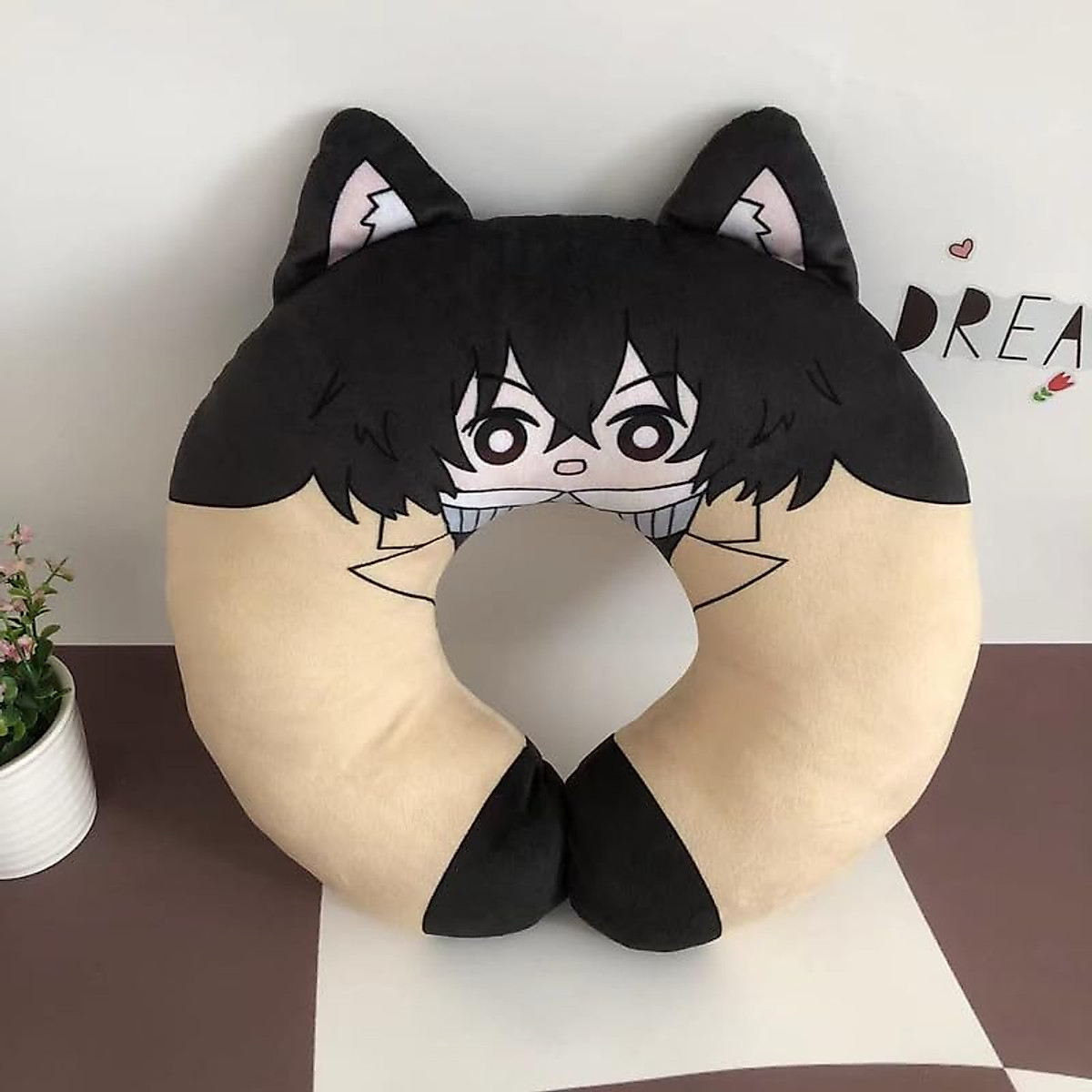 Kejodiy Dazai Plush U-Shaped Pillow Anime Plush Animal Soft Figure BSD Toys Cushions Pillows Gifts 11.8 Inches