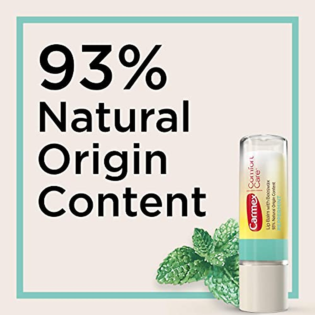 Carmex Comfort Care Lip Balm Stick with Beeswax, Peppermint Lip Balm - 0.15 OZ Each, 2 Count (Pack of 3)