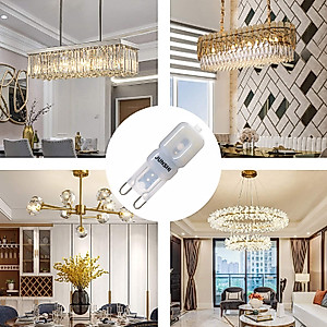 JUNSHI G9 LED Bulb 2.5W(20W 25W Halogen Equivalent) 6000K Daylight White Cool White 220 Lumens Non-Dimmable AC110-130V LED Light Bulb for Ceiling Light,Pack of 10