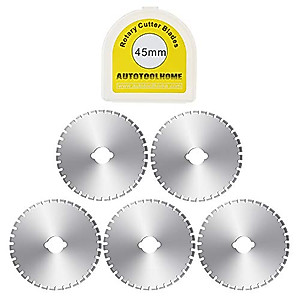 5 Pack 45mm Crochet Edge Skip Blade Perforated Rotary Blades for Paper Perforating Fleece Fabric Scrapbooking