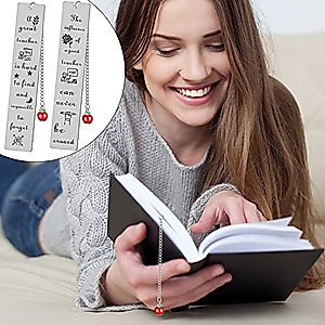 5 Pieces Teacher Bookmark Thank You Bookmark with Pendant Classic Graduation Teacher Bookmark Christmas Present for Teacher Graduation Present (Teaching is A Work Style)