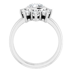 1 CT Round Cut VVS1 Colorless Moissanite Engagement Ring Set for Women Bridal Ring Set Handmade Bezel Moissanite Wedding Gifts Anniversary Promise for Love 925 Sterling Silver