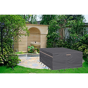 Garden Balsam Heavy Duty Waterproof Patio Furniture Covers,Fade Resistant Outdoor Table and Chair Covers Square 74"Wx 74"D x 28"H Dark Grey