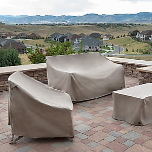 Modern Leisure Basics Patio Chair Cover - Waterproof Fabric - Outdoor Furniture Protection Perfect for Patio, Deck, and Porch - 27" L x 34" W x 31" H - Sandstone