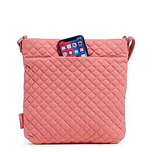 Vera Bradley Women's Cotton Triple Zip Hipster Crossbody Purse, Terra Cotta Rose - Recycled Cotton, One Size