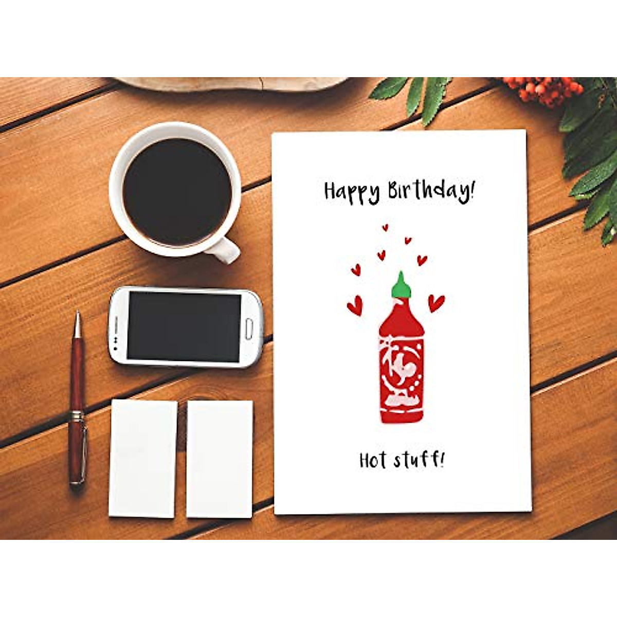 Maplelon Hot Stuff Happy Birthday Card, Funny Cute Bday Card for Husband Wife Boyfriend Girlfriend…