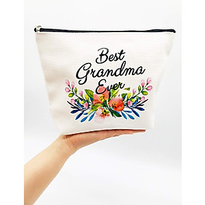 Charmoly Grandma Gifts Best Grandma Ever Makeup Bag Mother's Day Gifts Grandmother Birthday Gifts Nana Gift for Mom from Granddaughter