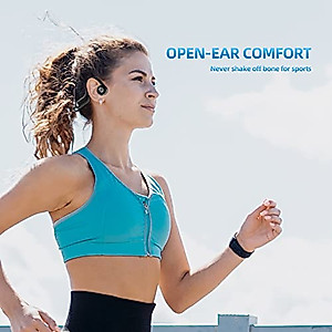 CHENSIVE Bone Conduction Headphones Wireless Bluethooth 5.2 Open Ear Headphones Sport Headphones Earbuds Waterproof with Built-in Mic for Workouts, Running, Cycling, Driving