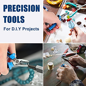 COMOWARE 6 Pcs Mini Pliers Set, Multi-function Pliers Tool Set, Mini Needle Nose Pliers, Linesman Pliers, Long Nose Pliers, Bent Nose Pliers, Diagonal Pliers, End Cutting Pliers, for Electronic Repair