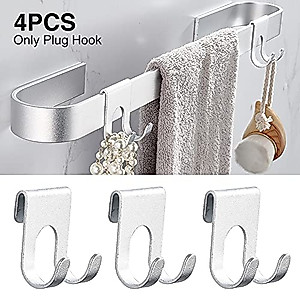 Razor Holder for Shower, 4pcs Razor Holder Shaver Hook Hanger Stand, Self Adhesive Razor Hanger Hooks, Bathroom Kitchen Organizer for Hanging Towel(Black)