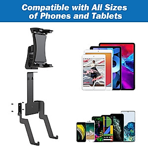 JISHAHS Phone & Tablet Holder for Concept 2 Rowing Machine PM5 Monitor, All-in-One Tablet Mount for C2 Rower Suitable for Tablets & Phones & iPad for Any Screen Size, Compatible with PM5 ONLY
