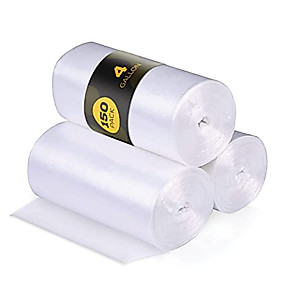 4 Gallon Trash Bags - 150 Small Mini Garbage Bags | 17" x 18" Clear Waste Basket Trash Bags | Bulk Plastic Bathroom Trash Can Liners