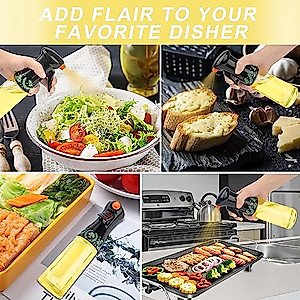 Honbuty Olive Oil Sprayer for Cooking - 200ml Glass Oil Dispenser Bottle Spray Mister - Refillable Food Grade Oil Vinegar Spritzer Sprayer Bottles for Kitchen, Air Fryer, Salad, Baking, Grilling