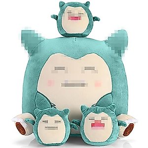 Reinbow 10inch Stuffed Animal with 3 Baby Plush Toys Plushies in her Tummy, Anime Plushies Throw Pillow for Boys Girls Fans, Birthday Gifts, Sofa Decor