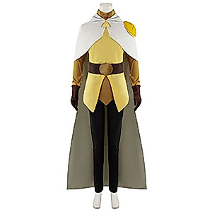 RocailleCos The Owl House Hunter Cosplay Costume Golden Guard Costume with Cloak Outfit for Men (S, gold)