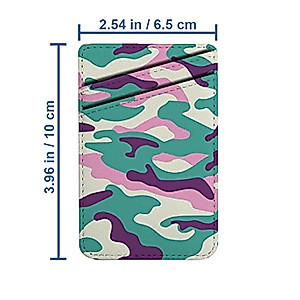 Diascia Pack of 2 - Cellphone Stick on Leather Cardholder ( Camouflage Womens Coloring Pattern Pattern ) ID Credit Card Pouch Wallet Pocket Sleeve