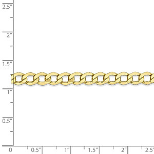 10k Yellow Gold 5.25mm Curb Cuban Link Chain Necklace - with Secure Lobster Lock Clasp 18"