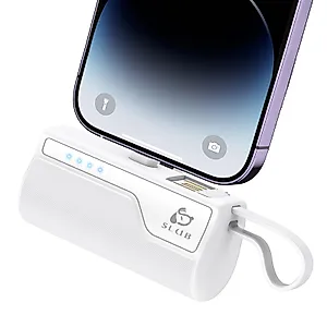 Gankoii iPhone Portable Charger 5000mAh, Mini Power Bank Battery Pack Phone Backup Charger, Small Portable Charger Compatible with iPhone 14/13/ 12/11/ XS Max/XR/X, AirPods, White