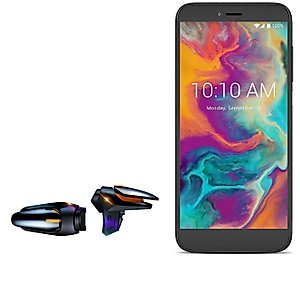 BoxWave Gaming Gear Compatible with Coolpad Legacy SR - Touchscreen QuickTrigger Auto, Trigger Buttons Autofire Gaming Mobile FPS - Jet Black