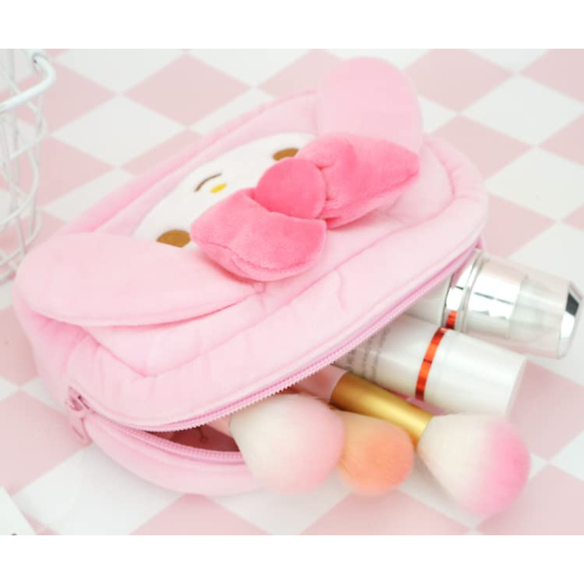 ROFOLO Cute Cosmetic Bag, Cartoon Makeup Bag for Girls, Kawaii Anime Cartoon Capacity bag case for women