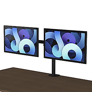 Stand Up Desk Store Convertible Clamp-On Laptop and Monitor Stand/Dual Monitor Mount (Black, 13" to 32" Monitor, up to a 17" Laptop)