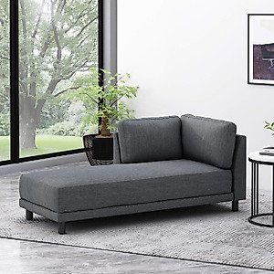 Christopher Knight Home Hyland Chaise Lounge, Charcoal + Black