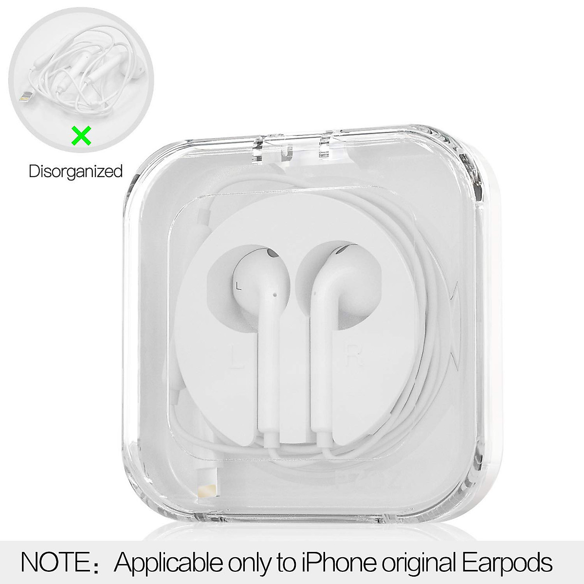 pzoz Earbuds Case Compatible for Apple iPhone/iPad/iPods EarPods, Earphones Cord Organizer Cover Wired Manager Holder Wrap Winder Mini Storage Carrying Cable Management