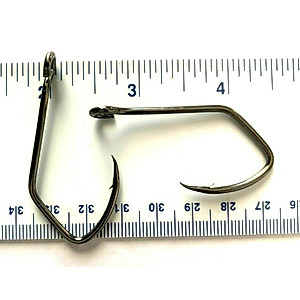 50 Gerry's Tackle 2X Strength Black Sickle Open Eye Siwash Fish Hooks Size 5/0