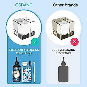 OSBANG Crystal Clear Hard UV Resin Upgraded Formula Ultraviolet Fast Curing Resin for Jewelry Making Craft Decoration Hard Transparent Glue Solar Cure Sunlight Activated Resin Casting & Coating (200g)