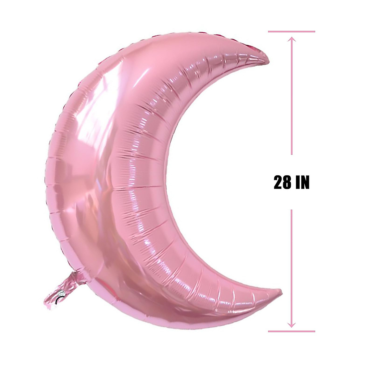 Crescent Moon Shaped Mylar Balloons 28 inch Moon and Star Party Balloons Pack of 18 for Birthday Party Anniversary Celebrate Parties Wedding Baby Shower Decorations (Moon and Star Rose Gold 28 In)