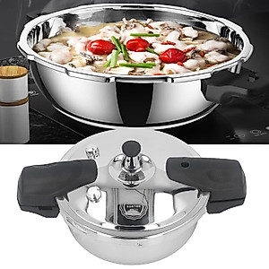 Atyhao Small Pressure Cooker, Stainless Steel for Pressure Foodie Steaming, Compatible Induction Cooker Gas Home Cooker for Household Restaurant