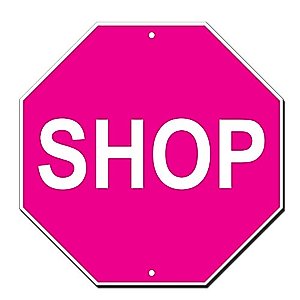 Fastasticdeals Shop Pink Novelty Funny Metal Sign Octagon