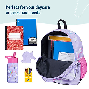 Wildkin 12-Inch Kids Backpack for Boys & Girls, Perfect for Daycare and Preschool, Toddler Bags Features Padded Back & Adjustable Strap, Ideal for School & Travel Backpacks (Unicorn)