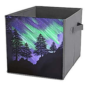 Aurora Pines Painting Storage Bin Foldable Cube Closet Organizer Square Baskets Box with Dual Handles
