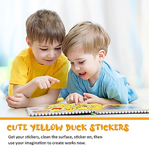 Libima 100 Pcs Yellow Duck Stickers Cute Duck Decal for Water Bottles Waterproof Bottles Sticker for Kids Teen Laptop Luggage Skateboard Fringe Phone