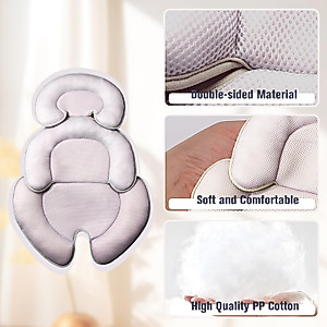 KAKIBLIN Baby Stroller Cushion, Soft Baby Stroller Liner Pram Head and Body Support Pillow Washable Baby Stroller Padding Head Support Cushion for Newborn, Purple