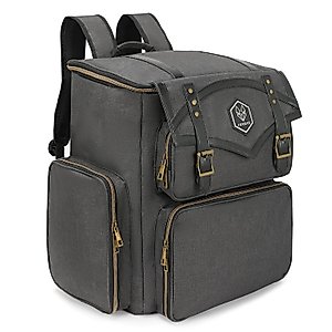 FOXBITE DND Bag - Ultimate Dungeons and Dragons Backpack for Board Game Travel | RPG Dice, Miniature Painting, Tabletop Storage | Dungeon Master Gear, Map Pocket & Foam Tray Organizer