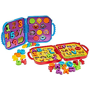 Sesame Street On The Go Letters & Numbers with Elmo & Cookie Monster, 2 Take Along Cases, Learning Toy For Toddlers, Kids Ages 2 Years Old & Up