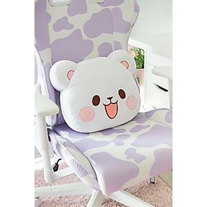 Milkmochabear Official Milk Head Cushion Authentic Merchandise 15" inch Super Soft Plush Decorative Throw Pillow White Bear Character Cute Adorable Home Bedroom Office Decor Polyester Spandex