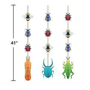 Creative Converting 3D Honeycomb Bugs Party Hanging Decor - 3pcs