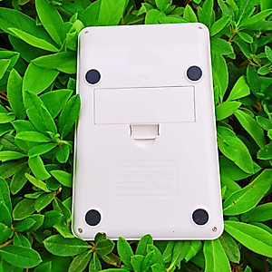 MJWDP 12 Digit Desk Calculator Large Big Buttons Financial Business Accounting Tool White Battery and Solar Power