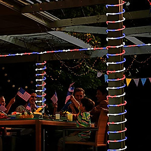 4th of July Rope Lights for Memorial Day, 33 ft 100 LEDs Waterproof Outdoor Neon Rope Lights with 16 Colors Mode and Remote for Home Garden Yard, Patriotic Independence Day Memorial Labor Day Decor