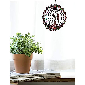 Wind Spinner 360 Degree Hanging Stainless Steel Hummingbird Indoor Outdoor Garden Decoration
