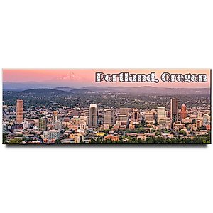 Portland Panoramic Fridge Magnet Oregon Travel Souvenir