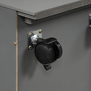 FIQHOME Twin Over Full Loft Bed with Cabinet,Wood Loft Bed Frame, Convertible into 2 Single Beds,for Kids Teens Adults, No Box Spring Needed, Gray