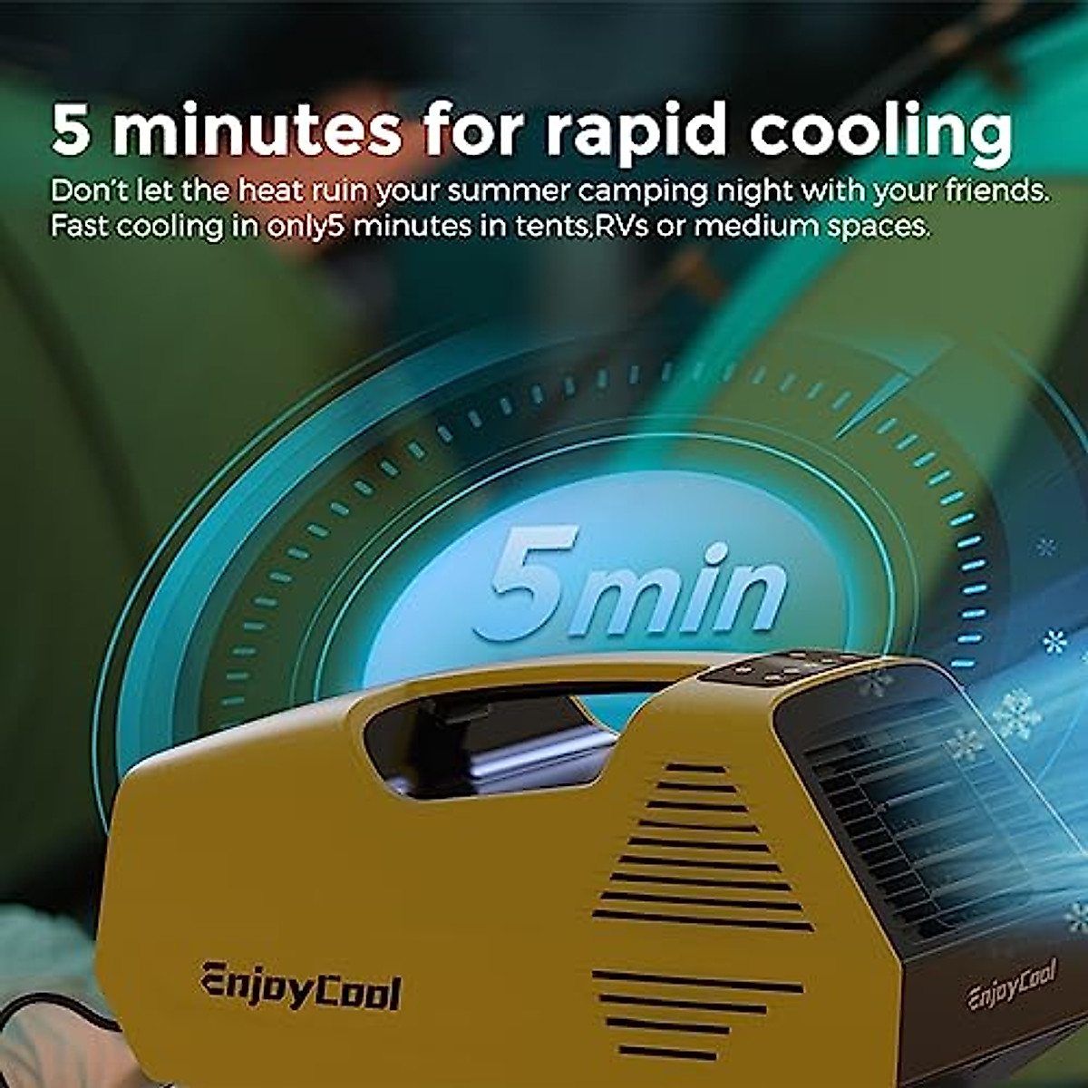 tent air conditioner for camping 2380BTU's of fast cooling 240Wh & light and flexible energy saving camping air conditioner ventless portable air conditioner quiet portable air conditioner