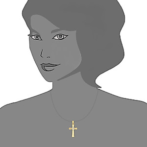 Jewelry Affairs 14k 2 Tone Gold Shiny Finish Cross Unisex Pendant