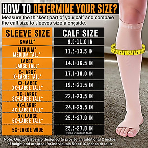 Doc Miller Open Toe Compression Socks for Women 8-15 mmHg Compression Socks for Men & Women Support Circulation, Shin Splints, Varicose Veins Recovery, 1 Pair of Knee High Socks Skin Color Large Size