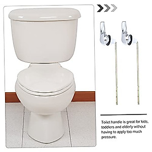 OSALADI 2pcs Old Fashioned The Switch Copper Rod Water Tank Toilet Single Push Flushing Toilet Water Tank Switch Toilet Flush Handle Water case switches Button Toilet Tank Accessory